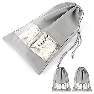 3Pcs Non‑Woven Fabric Shoes Storage Bag,Travel Dust Proof Shoe Bag,for Household Storage (Medium size without printing)