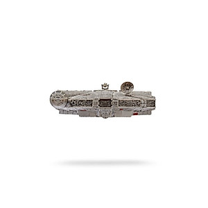 STAR WARS Micro Galaxy Squadron Assault Class Millennium Falcon - 7-Inch Vehicle with 1-Inch Han Solo, Chewbacca, Princess Leia and OBI-Wan Kenobi Micro Figures, Multicolor