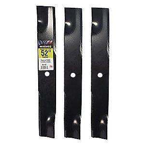 Maxpower 561145B 3-Blade Set for Many 52 in. Cut Hustler Mowers Replaces OEM #'s 795526, 603995, 783753 and Dixie Chopper 30227-52X, Black