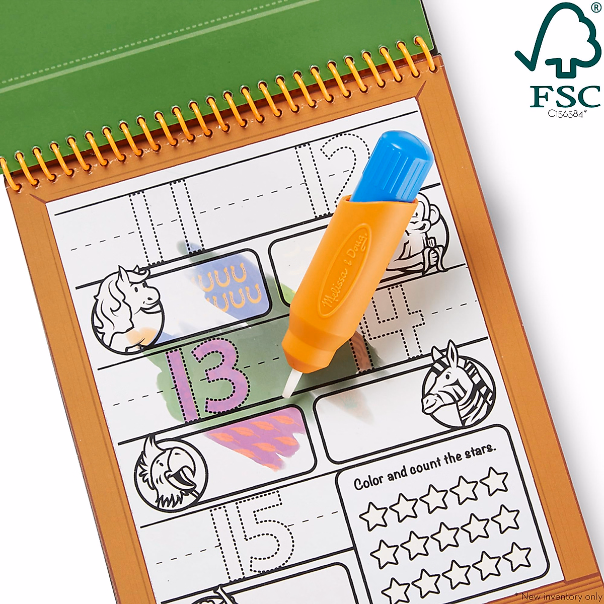 Melissa & Doug On the Go Water Wow! Reusable Water-Reveal Activity Pad - Numbers - FSC Certified