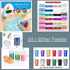 LFSUM Cup Turner for Crafts Tumbler,Tumbler Cup Spinner,Glitter Powder,Epoxy Resin kit for Tumblers for Beginners with Epoxy and Heat (Wood & Hot Air Gun)