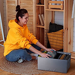 NOZAR 3-Piece XL Jeans Organizer for Closet - Wardrobe Clothes Organizer for Folded Clothes, Towels, Pants, Sweaters - Sturdy Fabric Clothing Organizer with 3 Space Saving Hangers