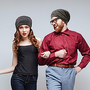 6 Pieces Satin Lined Sleep Cap Slouchy Beanie Slap Hat Night Hair Wrap Caps for Women Girls, One Size (Black, Navy Blue, Khaki, Army Green, Wine Red, Dark Grey)