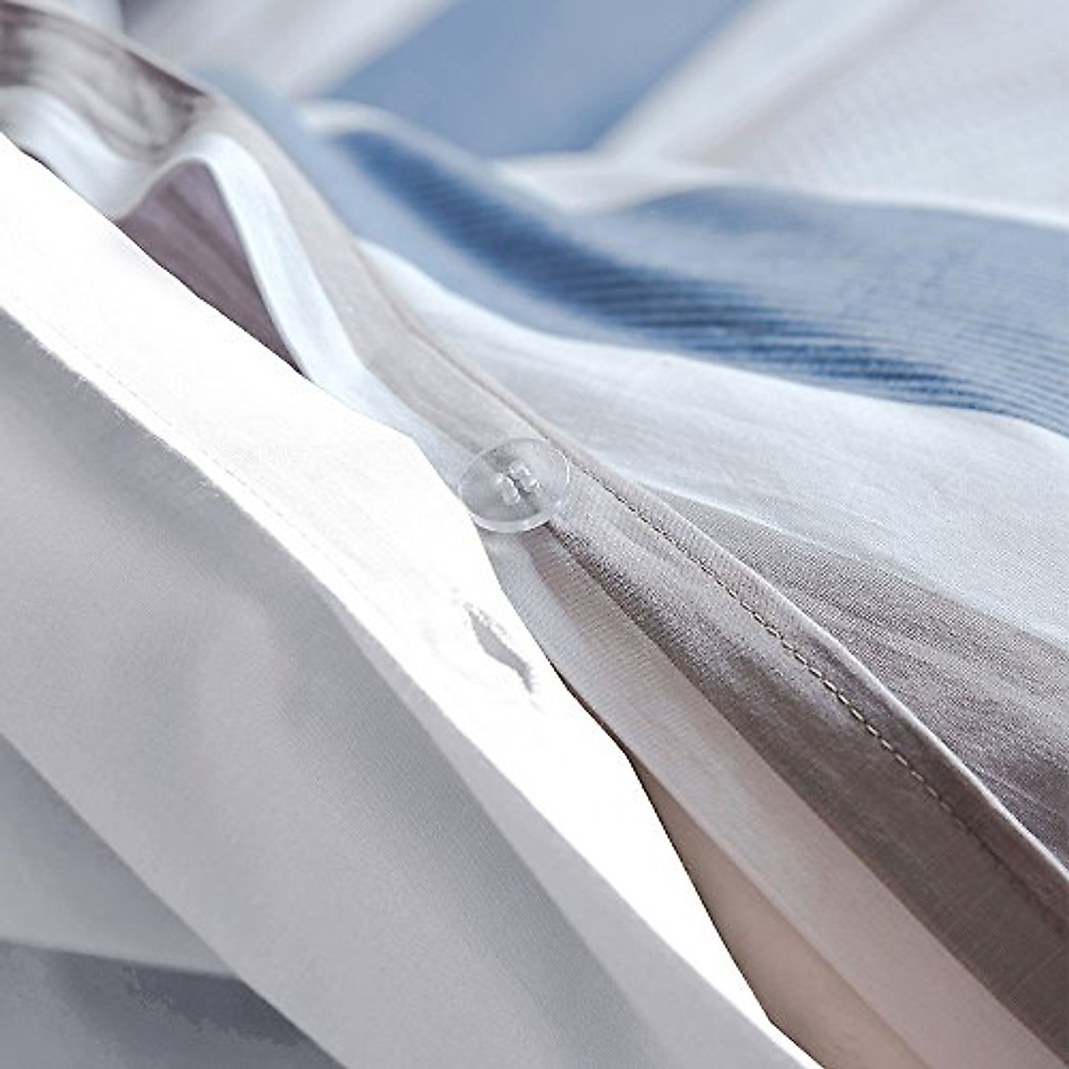 Merryfeel Cotton Duvet Cover Set,100% Cotton Yarn Dyed Striped Duvet Cover Set,3 Pieces Bedding Set -King