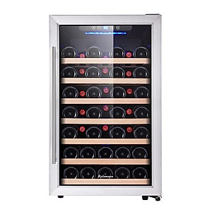 Kalamra KRC-52SZF 4.2 Cu.ft 50 Bottle Single Zone Wine Refrigerator with S/S Door and Handle