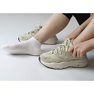 Women Ankle Soft Ultra Thin Mesh Beathable Viscose Bamboo Anti Odor Summer Cool Socks Low Cut Sock 5 Pairs,4-8/9-11(White, Medium)