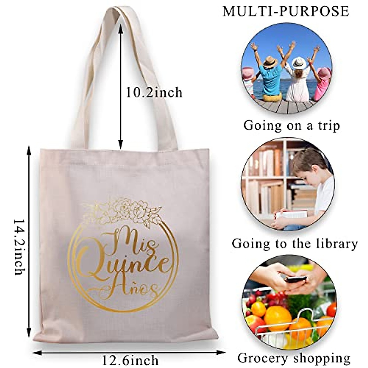 BDPWSS 15th Birthday Gift For Teen Girls Mis Quince Anos Latina Spanish Tote Bag (Mis Quince Anos TG 2)