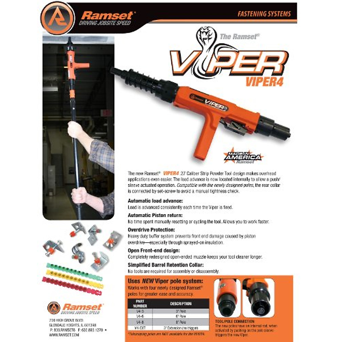 Ramset VIPER4 0.27 Caliber Strip Powder Tool