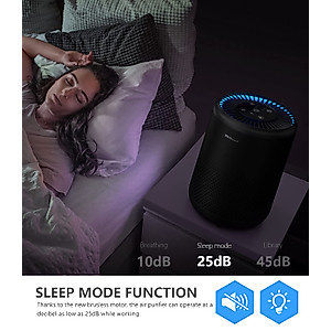 HEPA Air Purifiers for Home with UV Light, WeGuard AP-T10 H13 True HEPA Filter Removes Hair, Dander, Dust, Bacteria, Viruses, Smoke, Mold, Pollen, Allergens, Odor, Quiet Mode, Ozone Free