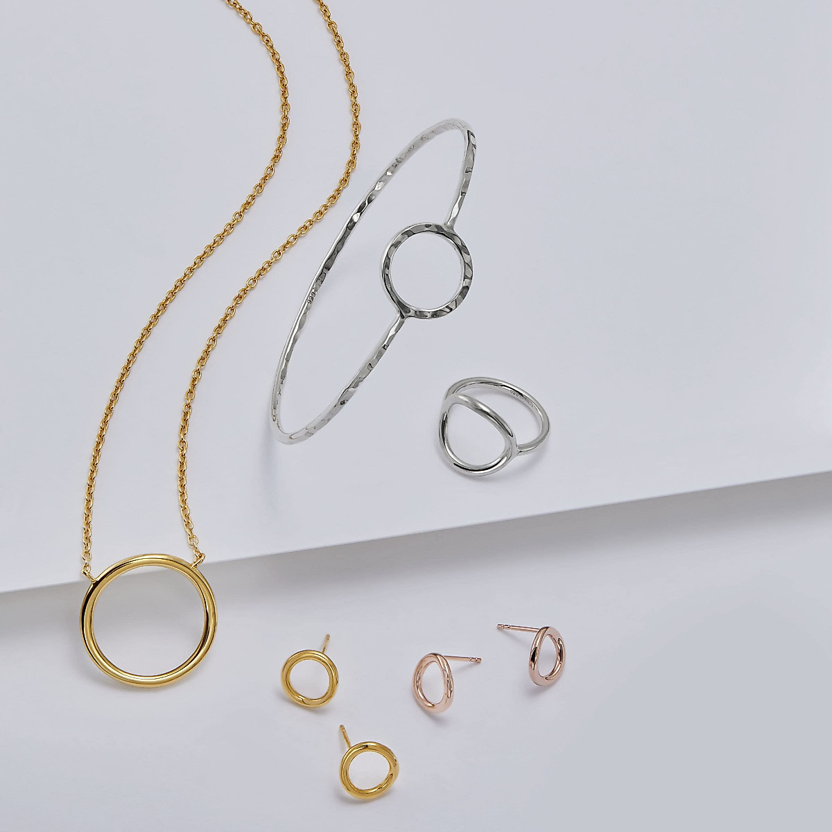 Silpada 'Karma' Open Circle Necklace in 14K Gold-Plated Sterling Silver, 18" + 2"