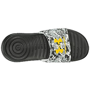 Under Armour Boy's Ansa Graphic Fixed Strap Slide Sandal, (010) Black/Mod Gray/Tahoe Gold, 3 Little Kid