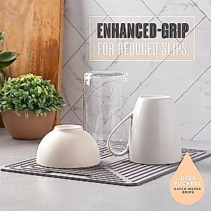 4 Large Silicone Trivet Mats – 9x12 in. Silicone Mats for The Kitchen Counter – Heat Resistant to 572° – Your Large Hot Pads are Placemats, Dish Drying Mats, Pot Holders, More by Practic Plus (Gray)