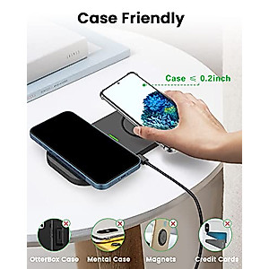 Wireless Charger - Wireless Charging Pad, 10W Max Charging Pad for Apple iPhone 14 Plus/14 Pro/13 Pro Max/Pro/Mini/12/11, Airpods 3/2/Pro, Wireless Phone Charger for Samsung S22/S21, Dual Charging Pad