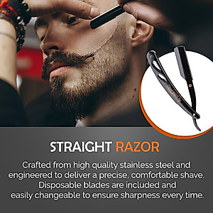 Gentleman Jon Straight Razor Shaving Kit | Vintage Wet Shave Grooming Set for Men - Includes: Straight Edge Razor, Hair Shaving Brush, Alum Block, Shave Soap, Bowl & Double Edge Razor Blades