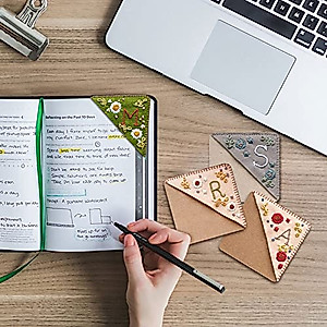 YEJAHY Handmade Bookmark, Hand Embroidered Corner Bookmark, Cute Flower Letter Embroidery Felt Triangle Corner Page Bookmark for Reading Lovers Meaningful Gift, S-Winter