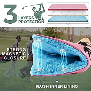 Studio Crafted 64 Impala Miami Golf Square Mallet Putter Cover Magnetic (Blade Putter Cover)