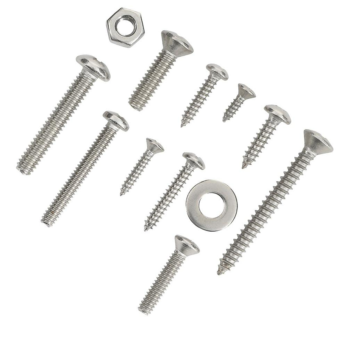 226 Pieces Stainless Steel Sheet Metal Screw Assortment & Machine Screws 36 Different Sizes of Flat, Oval, Pan, Hex Head Phillips Self Tapping Screws Hardware for Wood, Metal or Fiberglass