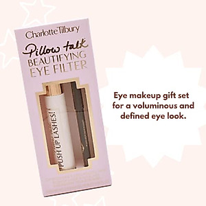 Charlotte Tilbury Pillow Talk Mascara & Eyeliner Beautifying Eye Filter Set:: Push Up Lashes Volumizing & Lengthening Mascara for Eyelashes and Pillow Talk Eyeliner