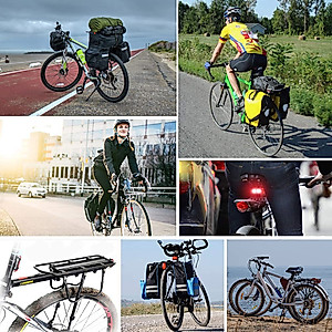 West Biking 110Lb Capacity Almost Universal Adjustable Bike Cargo Rack Cycling Equipment Stand Footstock Bicycle Luggage Carrier Racks with Reflective Logo