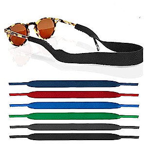 YIKATO [Length Upgrade] 6 Pack Neoprene Glasses and Sunglasses Strap, Anti Slip Sports Eyewear Retainer Holder Strap (Multicolor-6pcs)
