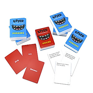 PlayMonster Utter Nonsense -- The Crazy Game of Voices and Accents -- Ridiculous Family Fun -- Ages 8+ -- 4-20 Players, Red