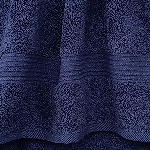 Cotton Paradise 6 Piece Towel Set, 100% Turkish Cotton Soft Absorbent Towels for Bathroom, 2 Bath Towels 2 Hand Towels 2 Washcloths, Navy Blue Towel Set