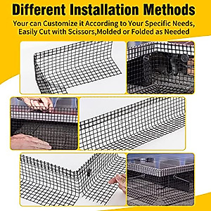 8in X 100ft Solar Panel Bird Guard,Solar Panel roof Protection net 1/2inch Mesh PVC Black Vinyl Coated Galvanized net 70 Fastener ClipsUsed for Bird,Animal Control