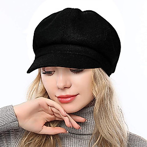 PanPacSight Women's Newsboy Hats Fall Wool Cabbie Beret Tweed Girls Paperboy Cap