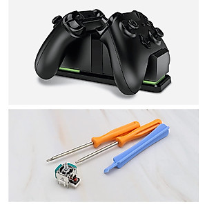 Micro Traders Set of 5 Analog Joystick Repair Kit Compatible with Xbox One Elite 2 Controller Only 3D Thumb Stick Controller Rocker Sensor with T6 T8 Screwdriver and Crowbar