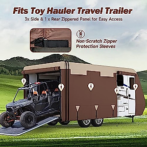 NarElect RV Cover Travel Trailer Cover,20-22ft Camper Cover Waterproof Rip-Resistant Anti-UV RV&Trailer Cover,Toy Hauler Cover with Windproof Straps for Trailer Cover