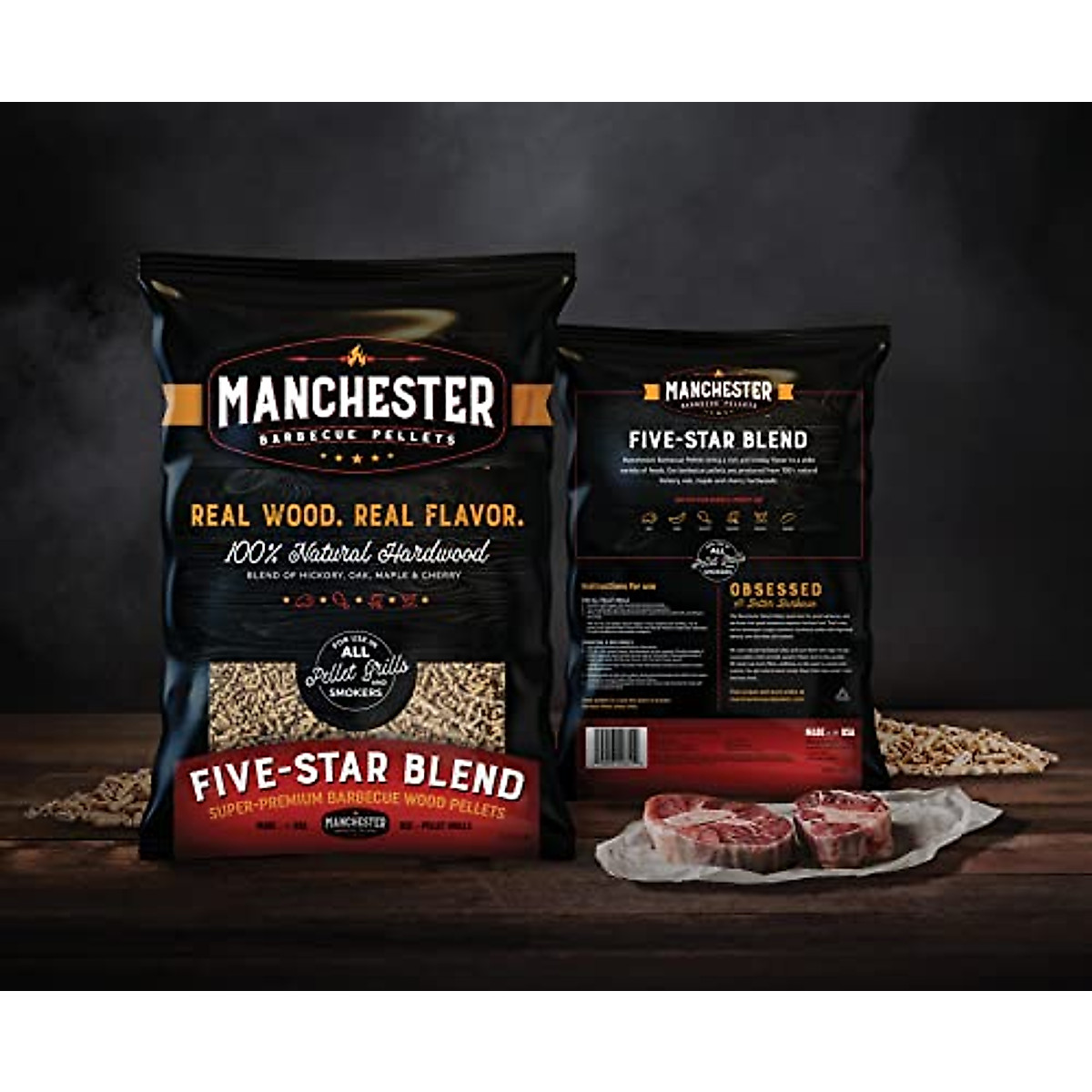 Manchester Barbecue Wood Pellets for Smoker - Super-Premium BBQ Wood Pellets, Competition Blend Pellets for Pellet Grill, 100% Natural Hardwood Hickory, Oak, Maple, and Cherry