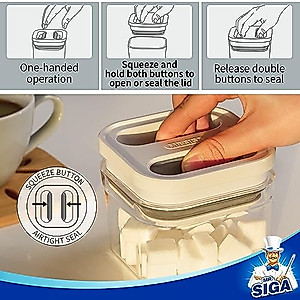 MR.SIGA 4 Pack Airtight Food Storage Container Set, BPA Free Kitchen Pantry Organization Canisters, One-Handed Airtight Cereal Snack Candy Storage Containers, 360ml / 12.2oz, Small, White