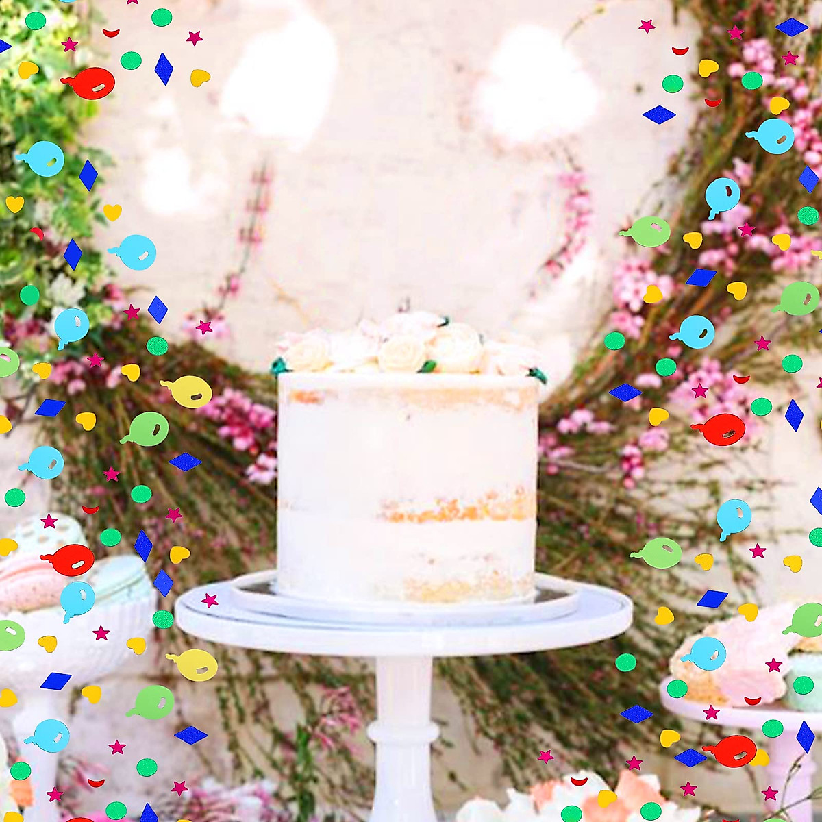 Keaziu 2589Pcs Party Confetti Happy Birthday Table Confetti Balloon Star Heart Confetti Table Scatter Confetti Decorations for Birthday Party Baby Shower DIY Arts and Crafting