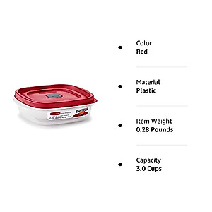 Rubbermaid 2030328 Easy Find Vented Lid Food Storage Container, 3-Cup (4)
