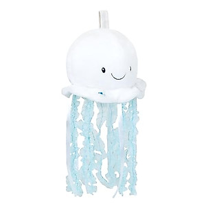 Cuddle Barn® Bubbles the Jellyfish Light-Up Musical Stuffed Animal, 12” Plush Toy Attaches to Crib Mobile has Soft Illuminating Lights and Soothing Ocean Wonder Melody to Help Baby Sleep