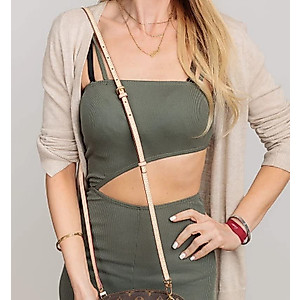 Sexy Little Vintage Adjustable Crossbody Shoulder Strap, Vachetta Leather Adjustable Straps, Replacement Leather Strap Shoulder Small Hand Bag, Purse, Clutch, Pochette - 3/8'' 10mm, 40 to 49''. White