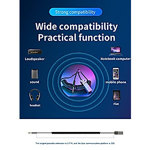 Bluetooth 5.0 Receiver with Microphone Little Bluetooth 3.5mm Aux Adapter Wireless Audio Car Kit with 3.5mm Jack for Car Vehicle Home Stereo Speaker Amplifier Music Streaming Hands-Free Calling