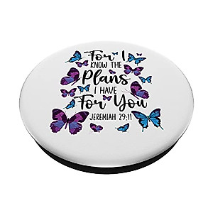 Christian Bible Verse Quote Butterfly Jeremiah 29:11 PopSockets Standard PopGrip