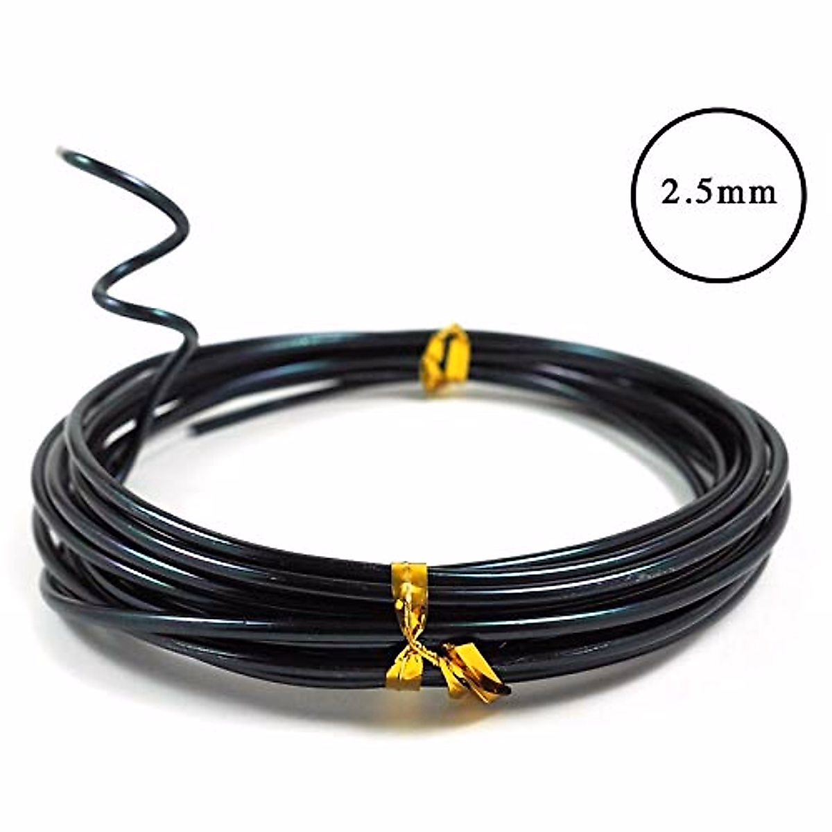 Pumbaa Anodized Aluminum Bonsai Training Wire 5-Size Starter Set-1.0Mm,1.5Mm,2.0Mm,2.5Mm,3.0Mm(147 Feet Total)-Choose Your Color(5 Size - Black