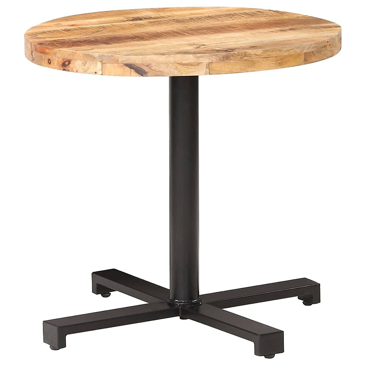 YPWRENH Adjustable Swivel Table Bistro Table Round Ø31.5"x29.5" Rough Mango Wood for Dining Room, Kitchen or Living Room