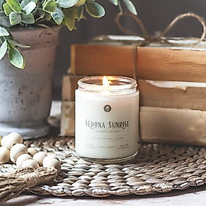 Sedona Sunrise Scented Candle Cactus Flower + Jade + Agave + Aloe | Aromatherapy Soy Candle | Valentines Day Gift - 8 oz.