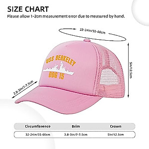 Uss-Berkeley-Ddg-15 Unisex Adjustable Baseball Cap Sun Hat Casquette Dad Hat Pink