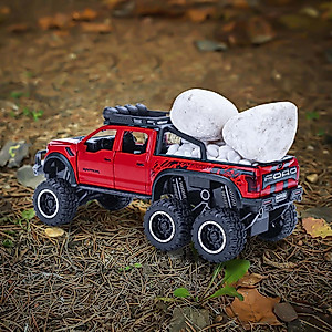 Toy Trucks Pickup Model Cars F150 Metal Diecast Cars Trucks for 3 Year Old Boys and up (Red)