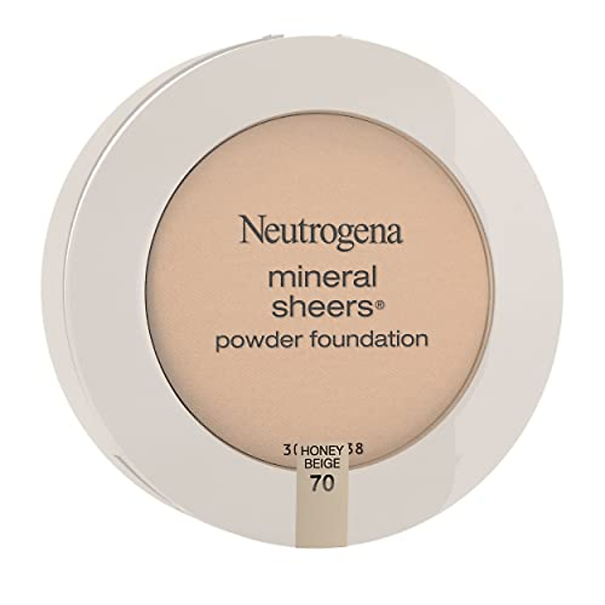 Neutrogena Mineral Sheers Compact Powder Foundation, Lightweight & Oil-Free Mineral Foundation, Fragrance-Free, Honey Beige 70,.34 oz (Pack of 2)