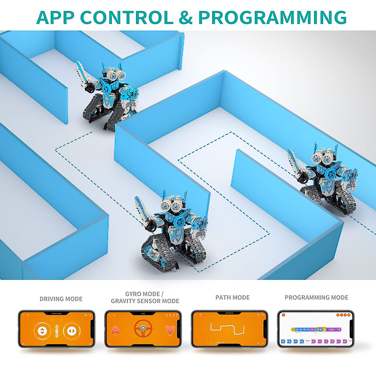 Coplus 5 in 1 STEM Robot Toy Building Kit, Erector Set for Boys 8-14 Years Old, 398Pcs App & Remote Control Blocks DIY Engineering Robotics for Kids, 6 7 9 10 11 12+ Boys & Girls Birthday Gifts Ideas