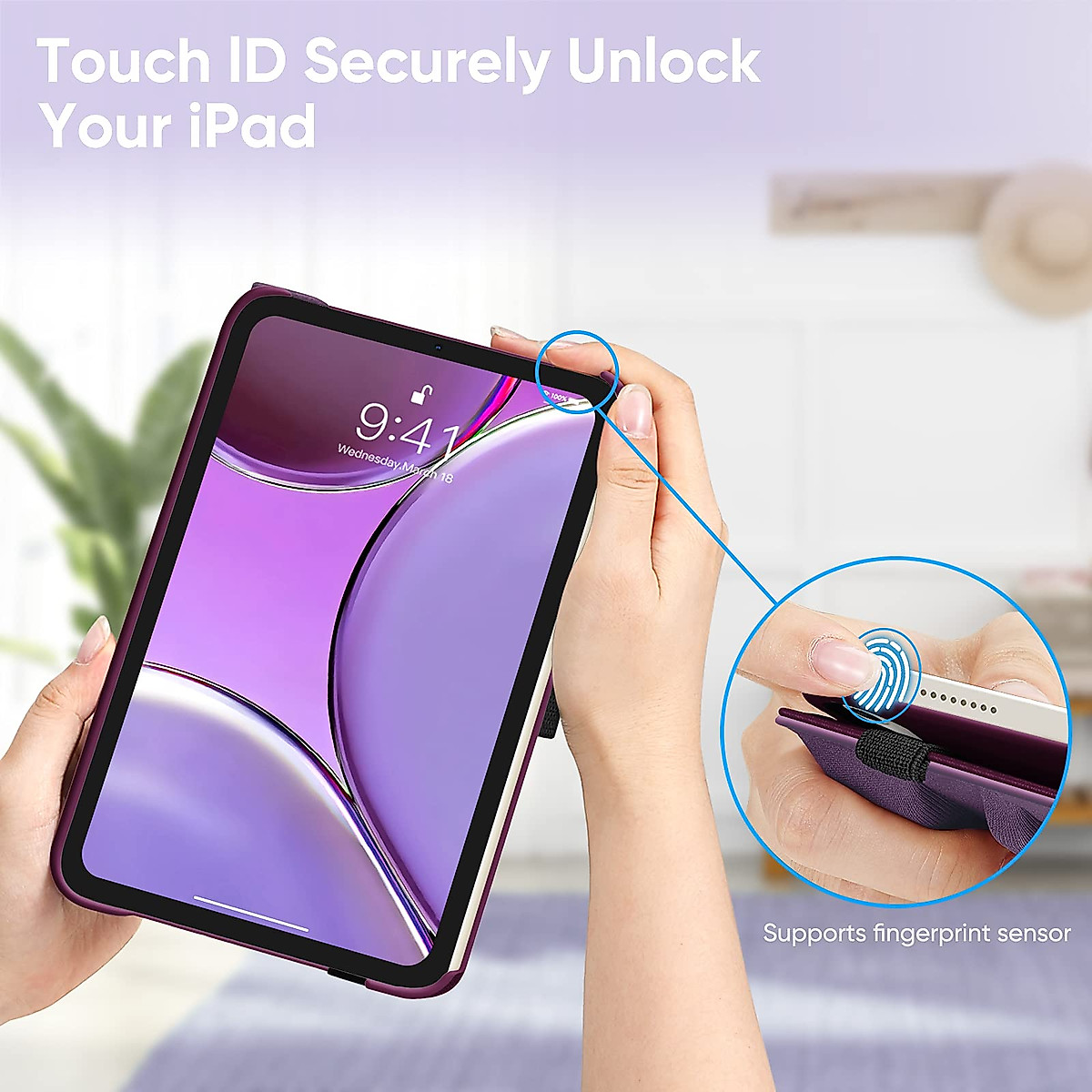 Fintie Rotating Case for iPad Mini 7 (A17 Pro, 7th Generation) 2024 / iPad Mini 6 (6th Gen) 8.3 Inch - 360 Degree Swiveling Stand Protective Back Cover, Auto Wake/Sleep, Purple