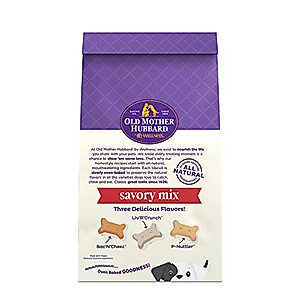 Old Mother Hubbard by Wellness Classic Savory Mix Natural Dog Treats, Crunchy Oven-Baked Biscuits, Ideal for Training, Mini Size, 20 ounce bag