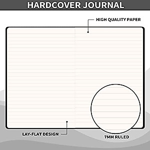 Artfan Ruled Notebook/Journal – Premium Thick Paper Faux Leather Classic Writing Notebook with Pocket + Page Dividers Gifts, Banded, Large, 144 Pages, Hardcover, Lined (5.8 x 8.4) - Black