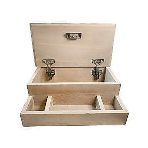 Concealed Catch-All – Concealment Valet Tray Organizer – Jewelry and Watch RFID Lock Box – EDC Tray (Whitewashed Wood)