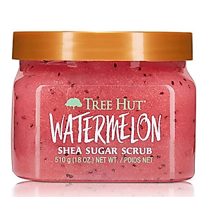 Tree Hut Shea Sugar Body Scrub, Watermelon, Coconut Lime,18oz, 2PK, With Single Makeup Remover Wipe